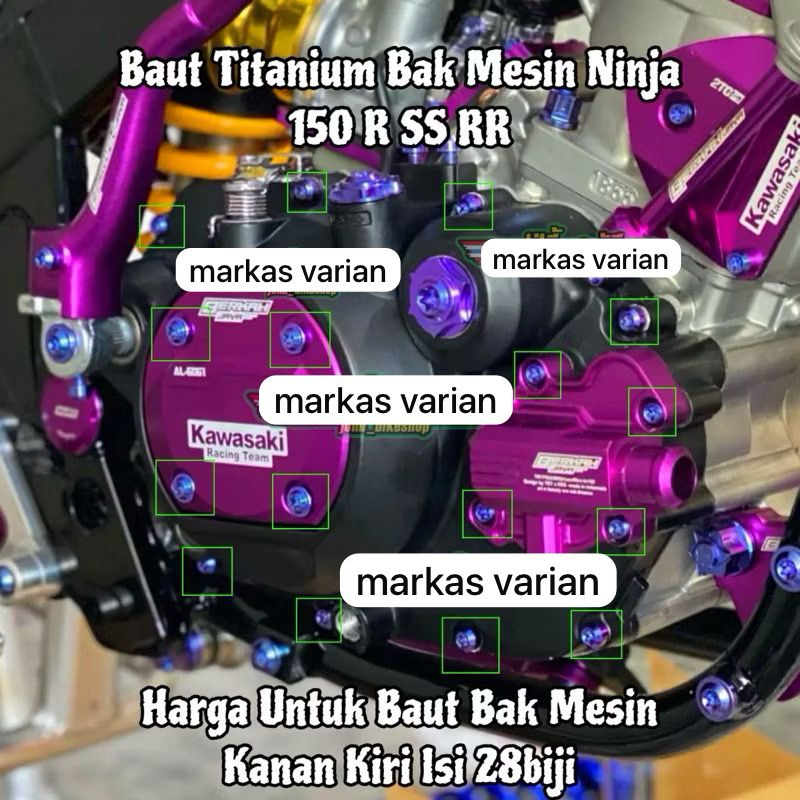 Jual [PTITANIUM]Baut Set Cover Bak Mesin KR 150 Ninja R RR Ptitanium Titanium Grade 5 28pcs ...