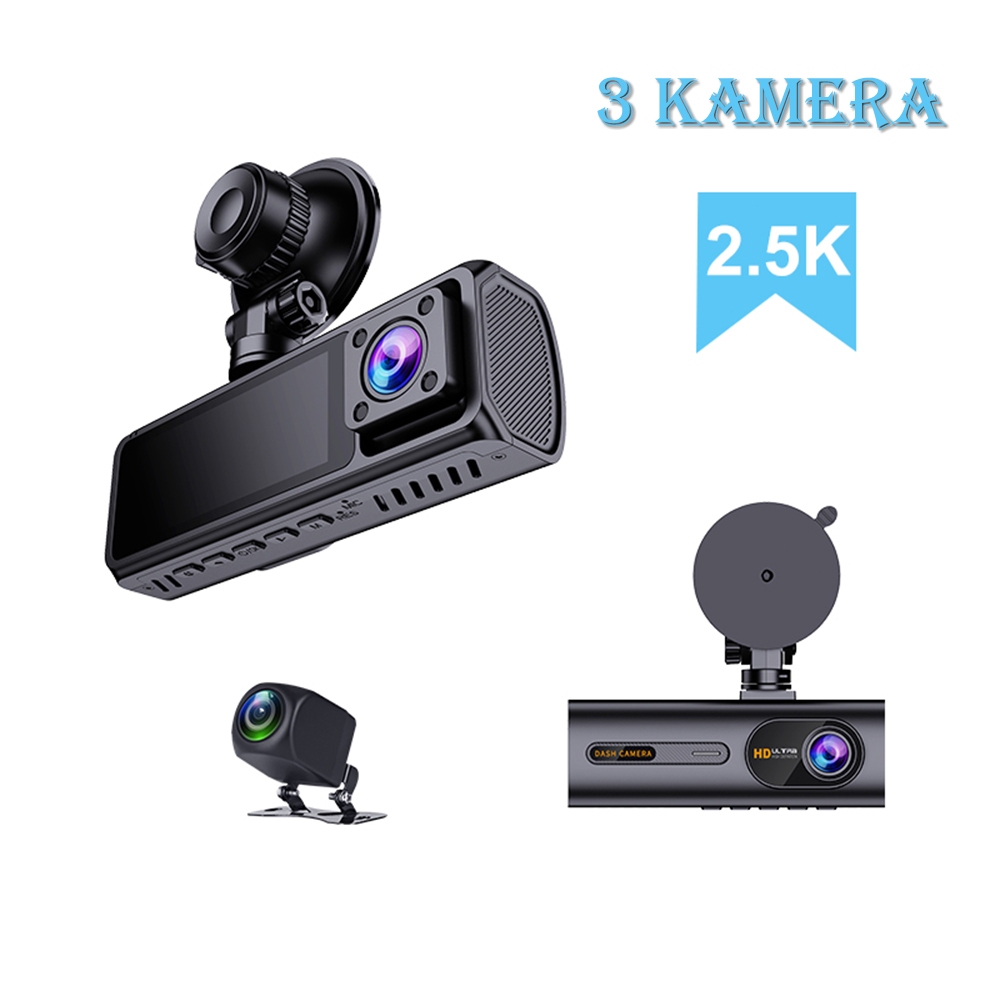 Jual F5 Dashcam Mobil 2.5K 3 Camera Dashcam Wi-Fi Kamera Mobil 64G ...