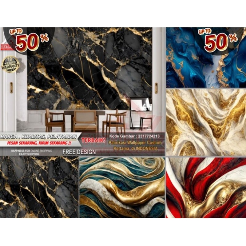 Jual Wallpaper Custom 3D Tema Marmer | Marble | Wallpaper Dinding ...