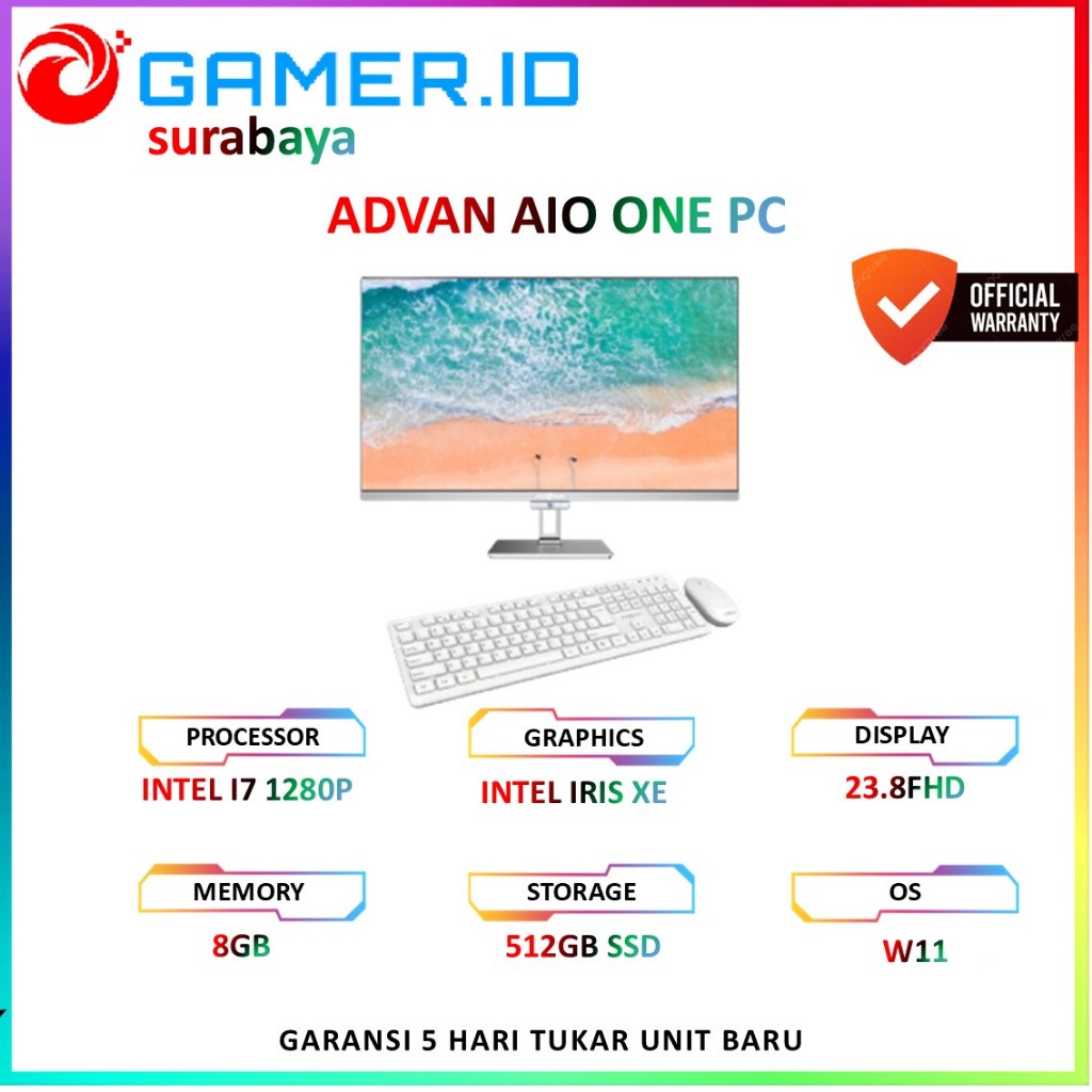 Jual ADVAN AIO ONE PC I7 1280P 8GB 512GB | Shopee Indonesia