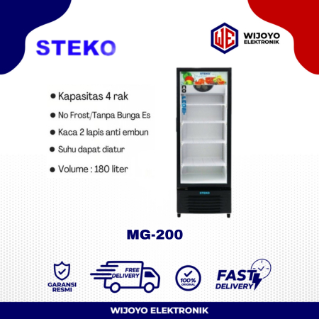Jual STEKO MG-200 SHOWCASE 4 RAK MG 180 NO FROST SYSTEM LOW WATT 180 ...