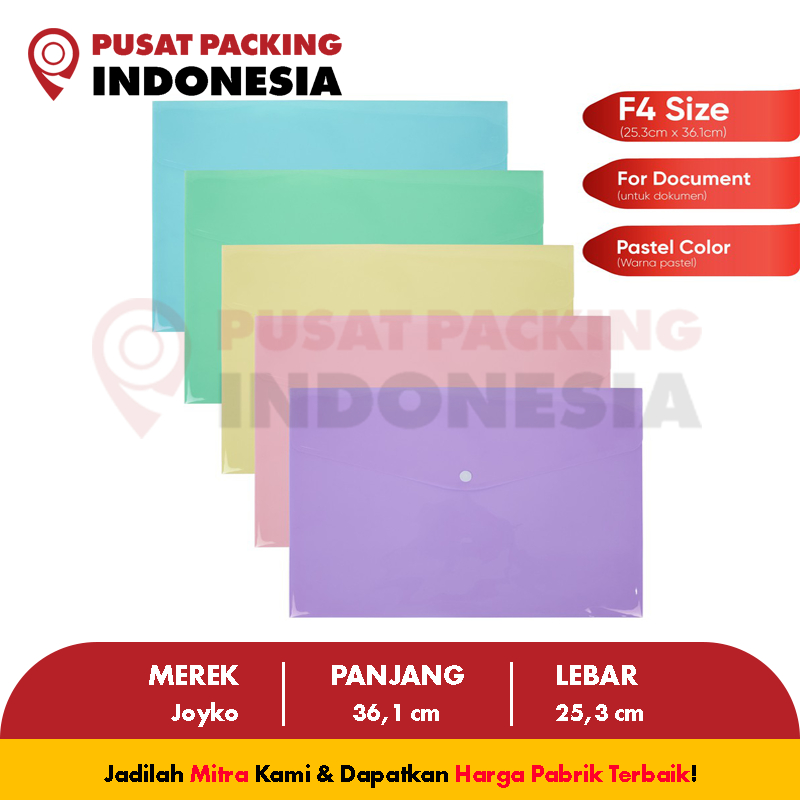 Jual Folder Dokumen / Map / Data bag F4 Joyko Pastel Color (PUSAT ...