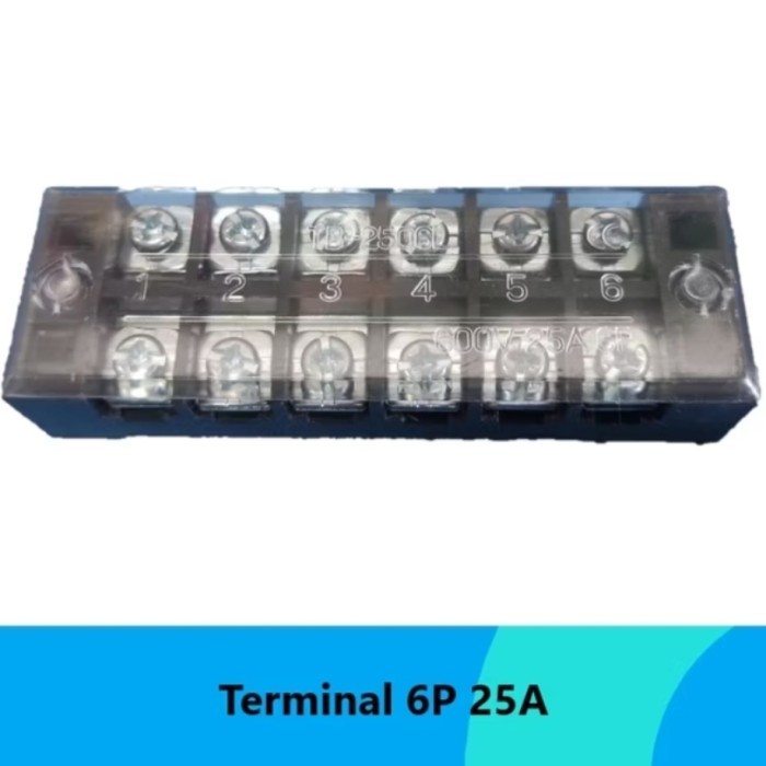 Jual Terminal Block TB 2506 25A 6P Dan TB 2512 25A 12P (Harga per biji) | Shopee Indonesia