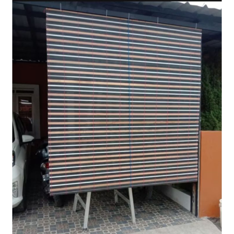 Jual tirai krey kayu outdoor L 2,5m x T 2m dan L 2m x T 2m dll lengkap ...