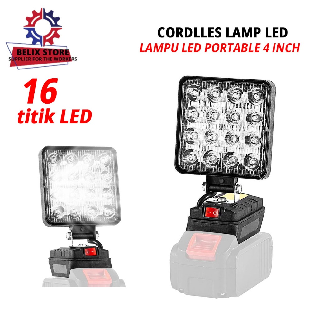 Jual Lampu LED Portable Lampu Kerja Darurat Cordless 1 Set Dengan ...