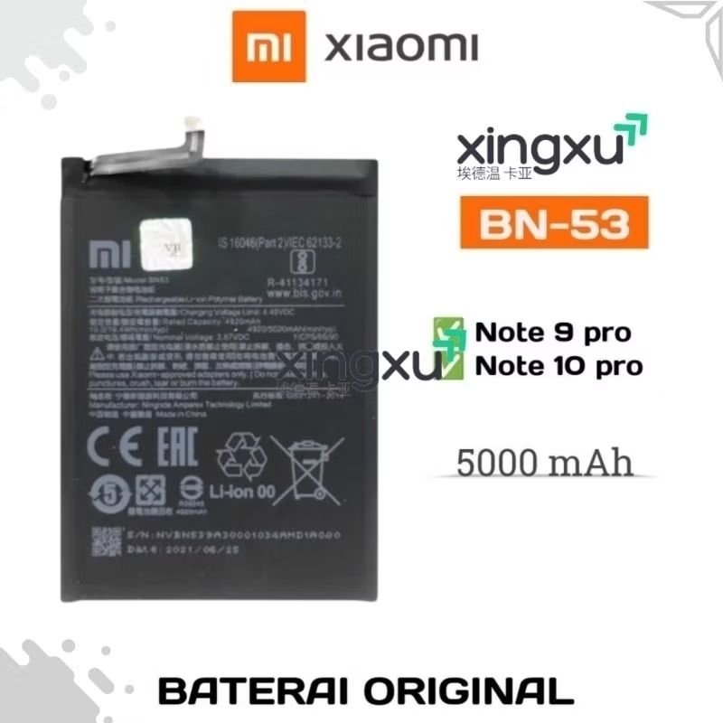 Jual baterai Battery Xiaomi BN53 BN 53 Redmi Note 9 Pro / Note 10 Pro ...