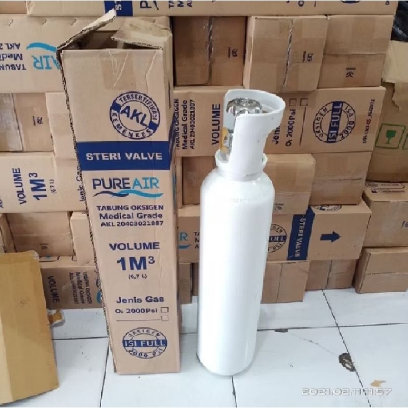 Jual tabung oxygen pure air 1m3 isi 6,7L siap pakai | Shopee Indonesia