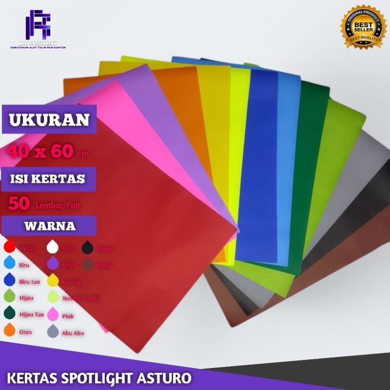 Jual Kertas Spotlight Asturo/Kertas Karton Asturo 1 Pak ( Isi 50 Lembar ...