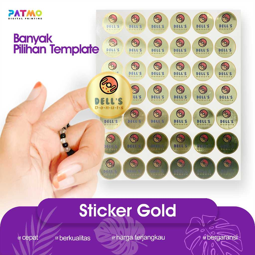 Jual CETAK STIKER GOLD | STIKER KEMASAN | LABEL BULAT | LABEL MAKANAN ...