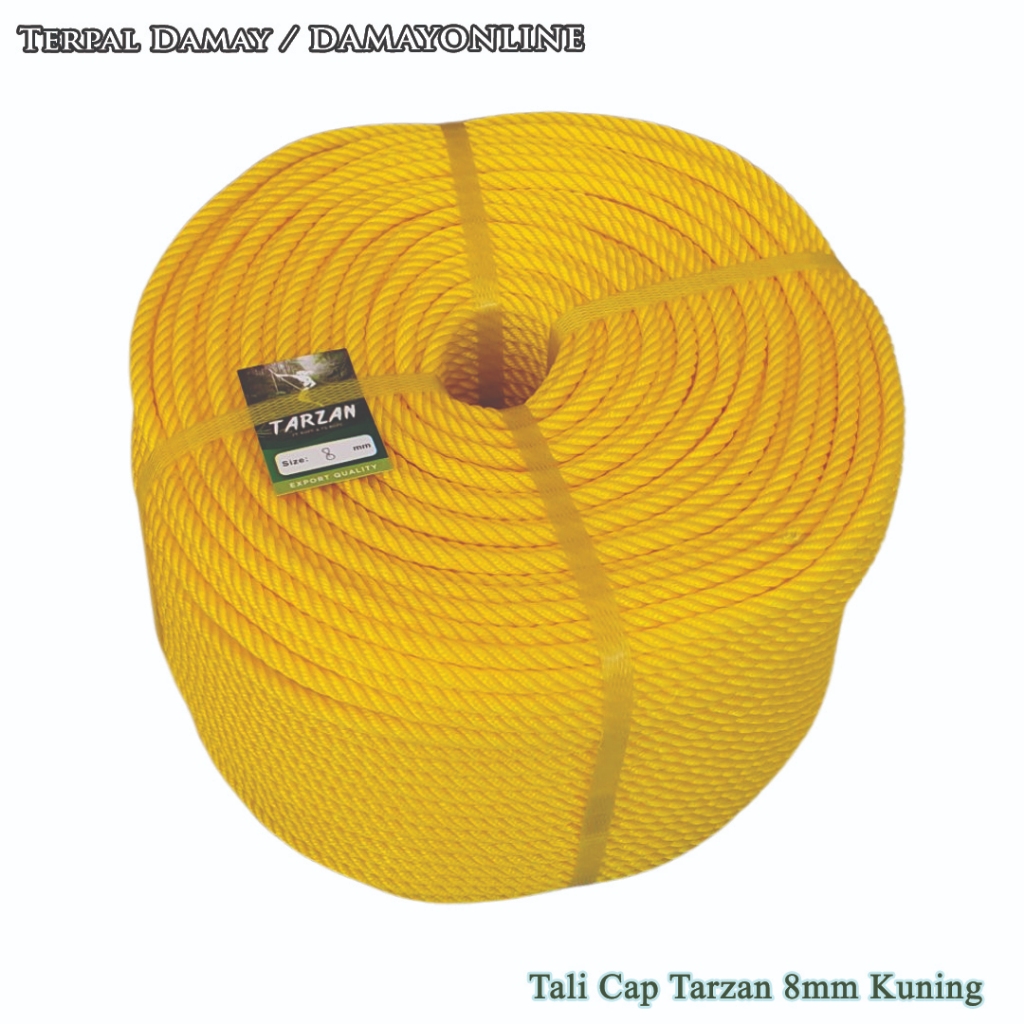 Jual Tali Tambang PE Cap Tarzan 8mm Kuning / Rol ( Harga Per Rol ...
