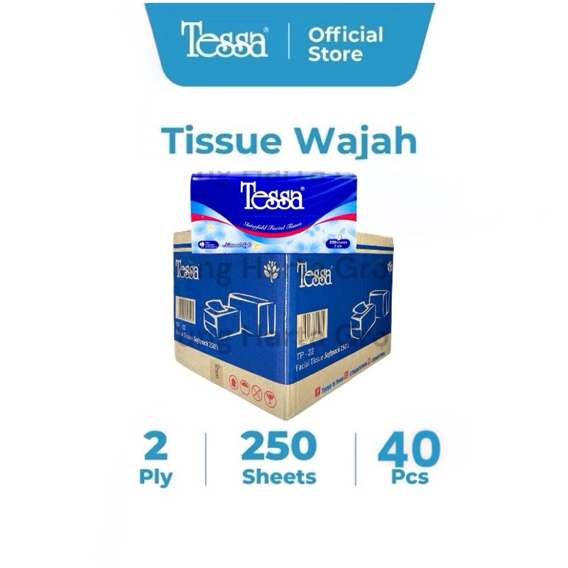 Jual (1 KARTON isi 40 pcs) Tisu TESSA 250 sheet Natural Soft TP-22 ...