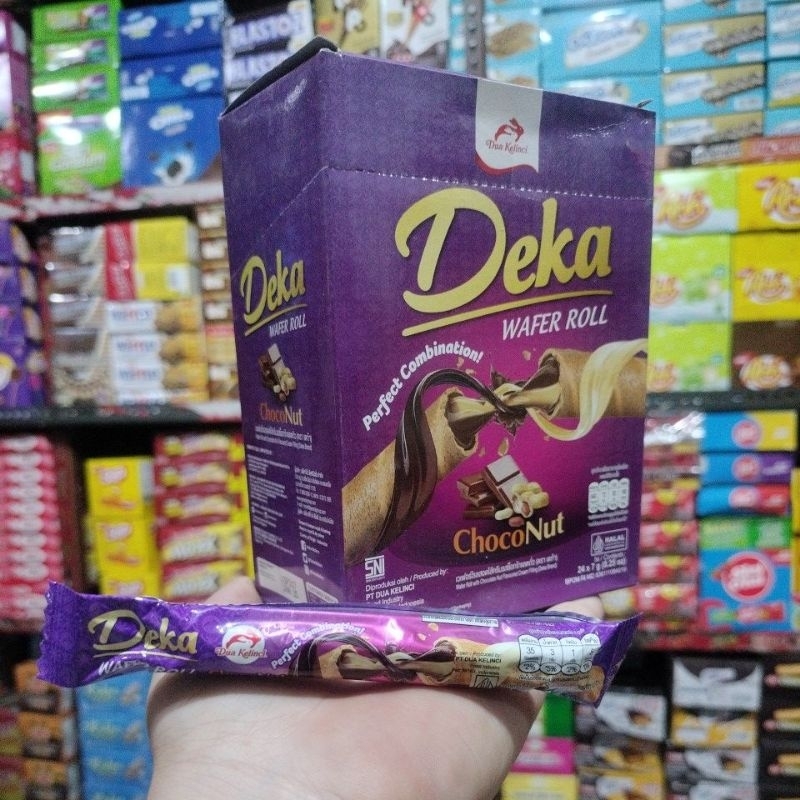 Jual Deka Wafer Roll Choco Nut 1 box 24 pcs | Shopee Indonesia