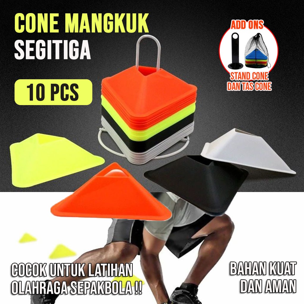 Jual SET 10 PCS Cone Mangkuk Segitiga Cone Mangkok Kon Latihan Olahraga ...