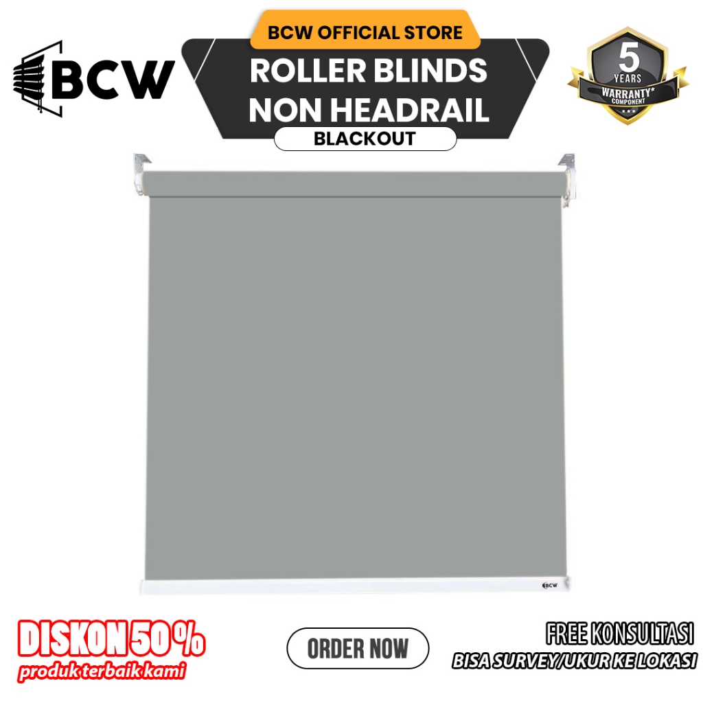 Jual BCW - Roller Blind Indoor Blackout Non Headrail - Custom Ukuran ...