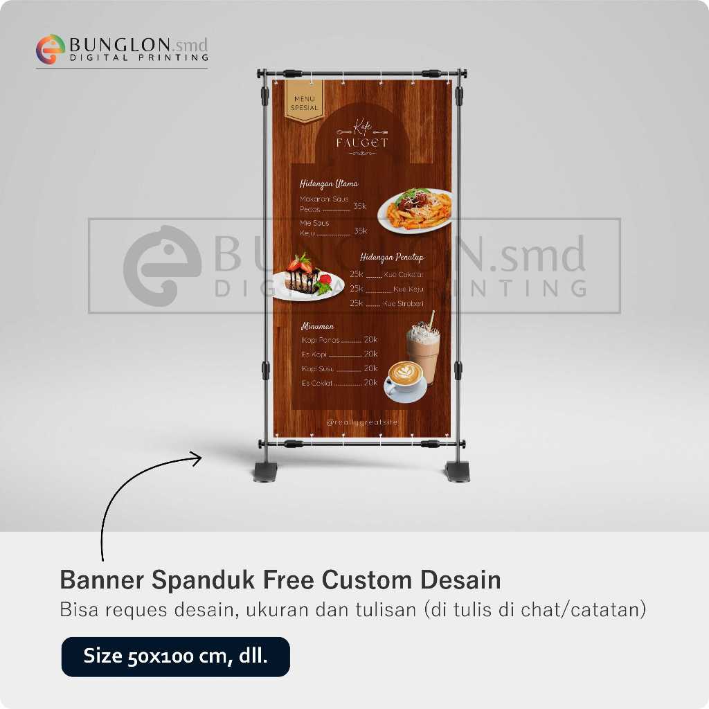 Jual PRINT CETAK SPANDUK BANNER MENU CAFE FREE DESAIN | Shopee Indonesia