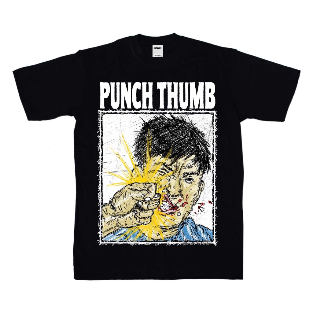 Jual SEKUT - 'PUNCH THUMB' BLACK T-SHIRT | Shopee Indonesia