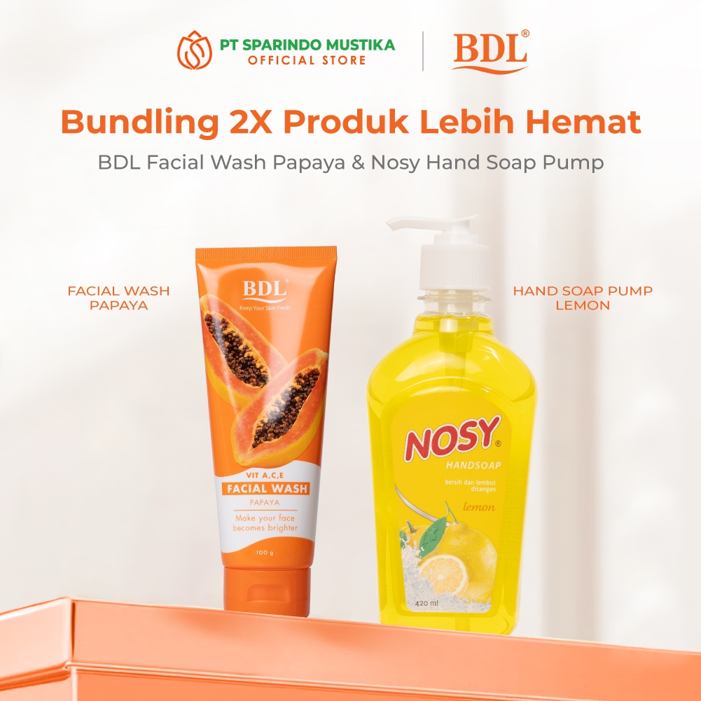 Jual BDL Facial Wash Papaya & NOSY Hand Soap Pump Lemon | Shopee Indonesia