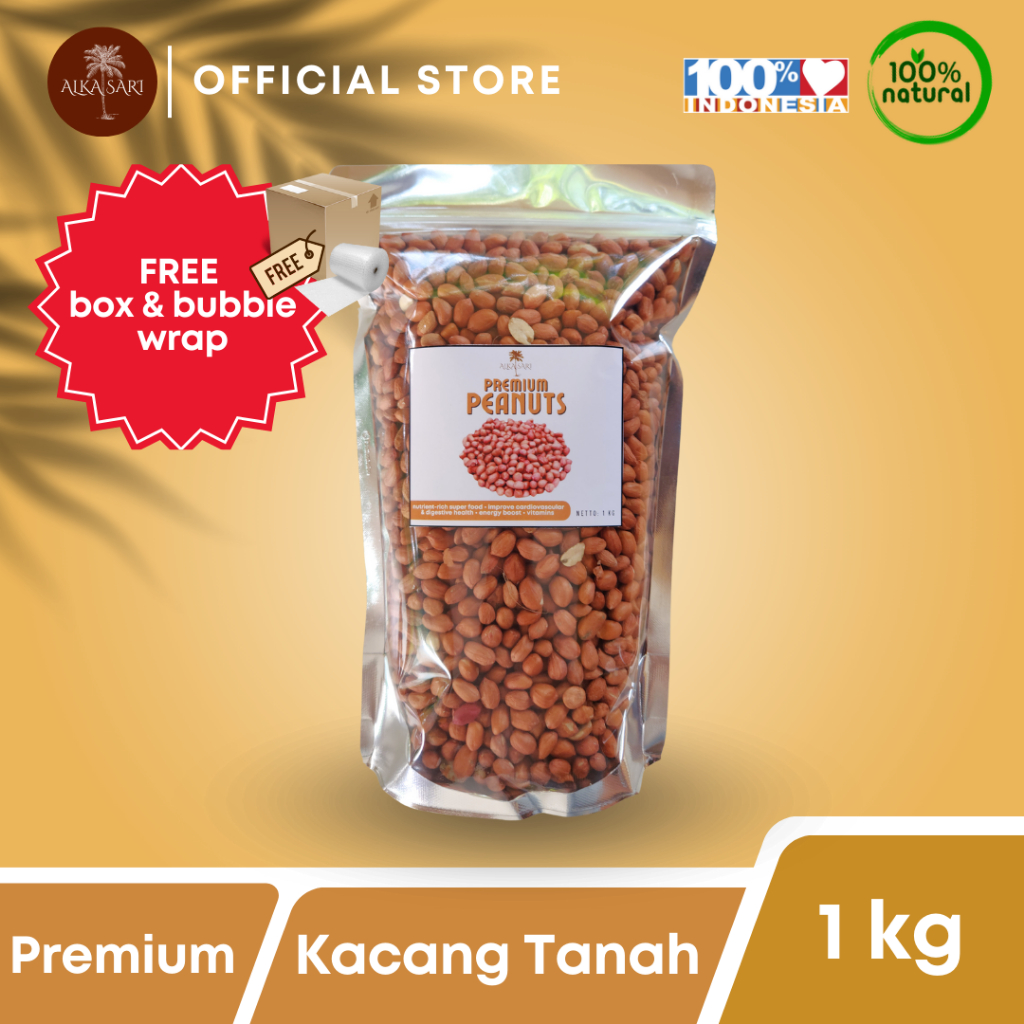 Jual Kacang Tanah Kulit Premium Super Alka Sari 1kg | Shopee Indonesia