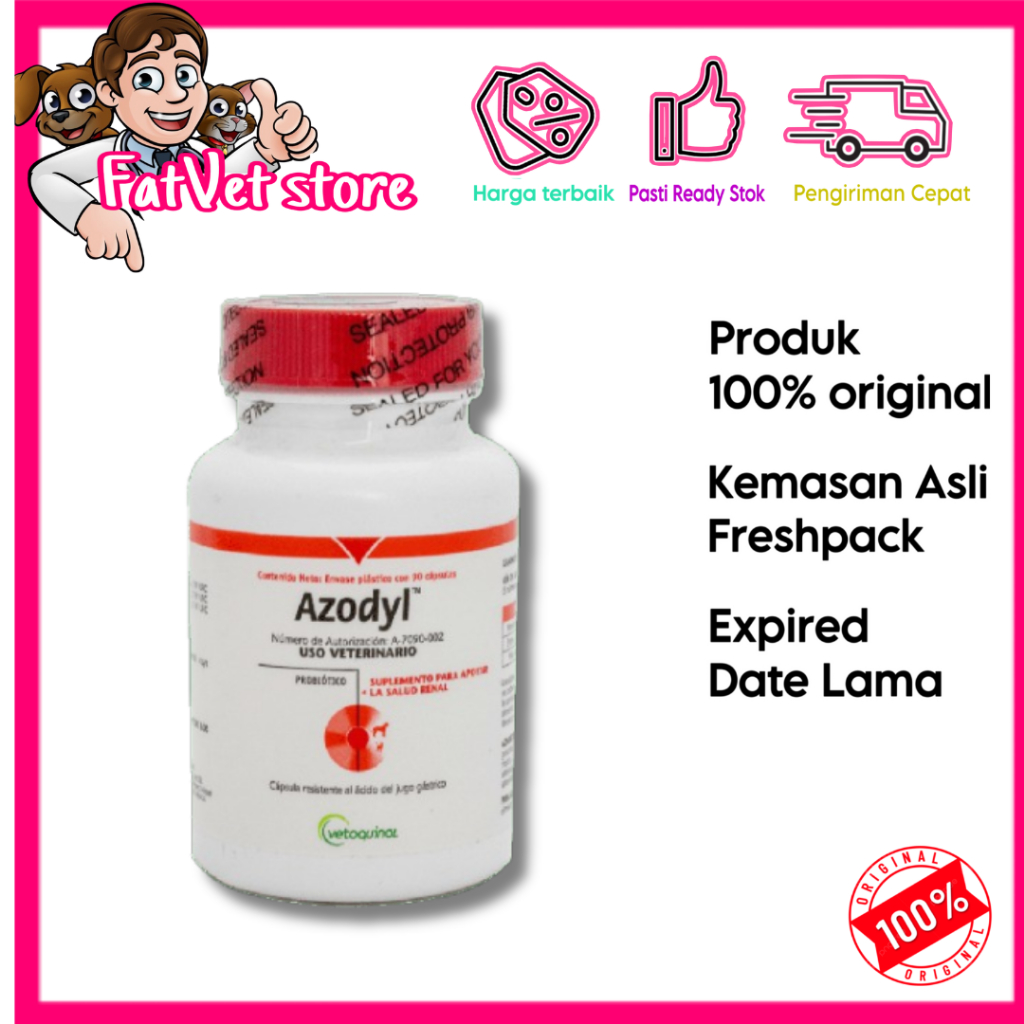 Jual Azodyl probiotik ginjal kucing anjing original - per kapsul ...