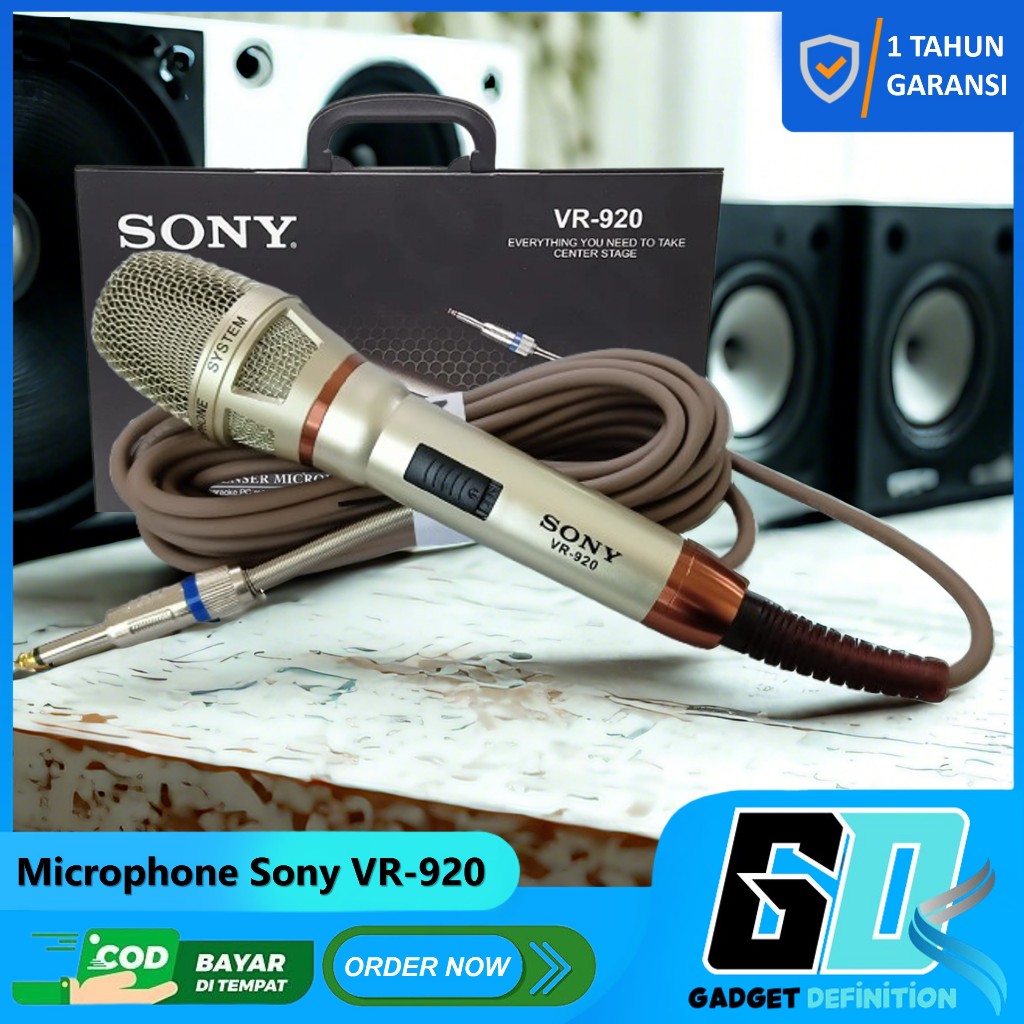 Jual SONY VR-920 Profesional Condenser Dynamic Wired Microphone for Karaoke Garansi 1 Tahun ...