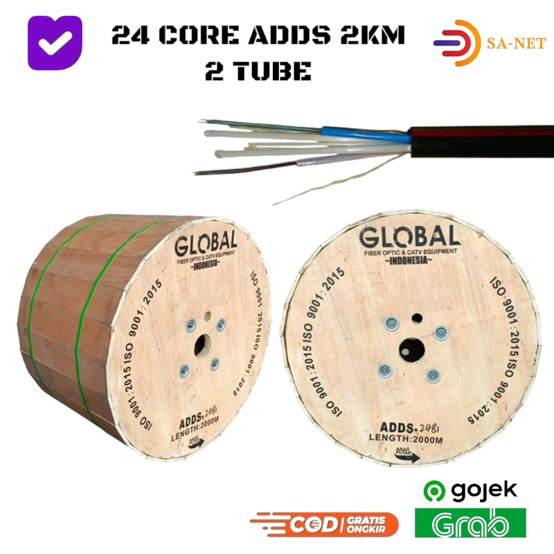 Jual GLOBAL 24 CORE ADDS 2KM 4KM - KABEL FO FIBER OPTIK KHUSUS JALUR ...