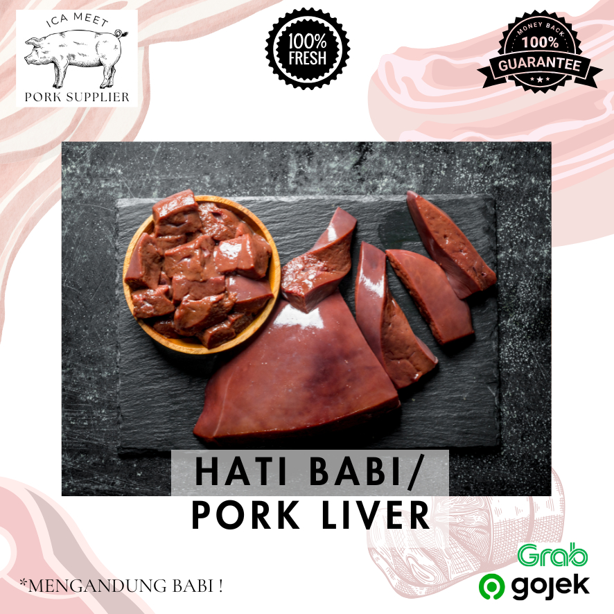 Jual JEROAN HATI BABI / PORK LIVER 600 gr - 1kg *berat bervariasi ...
