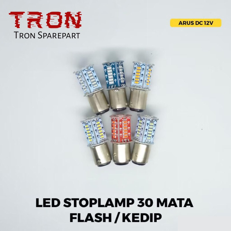 Jual Lampu Rem Running Kedip 30 LED 2 Kaki 1157 Universal 12V Motor ...