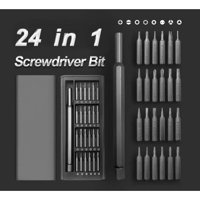 Jual Obeng set 24in1 + BOX obeng magnet multifungsi isi 24 screwdriver ...