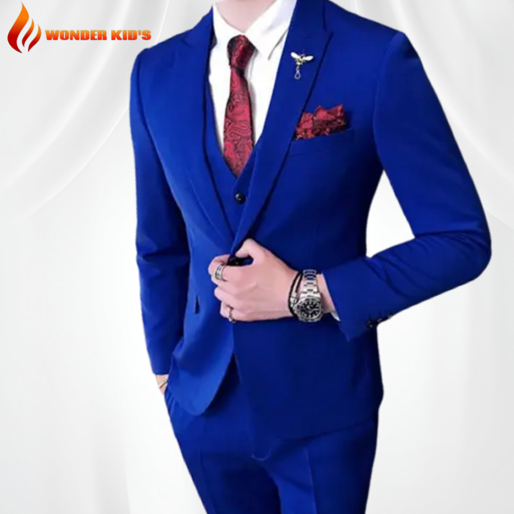 Jual SETELAN JAS PRIA SLIMFIT 3IN1 WARNA ROYAL BLUE | BLAZER JAS PRIA ...