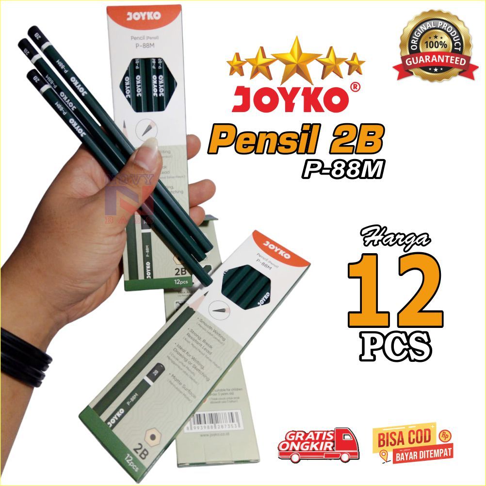 Jual PENSIL JOYKO P-88M 2B PENSIL 2B PENCIL JOYKO 2B HARGA UNTUK 12 PCS ...