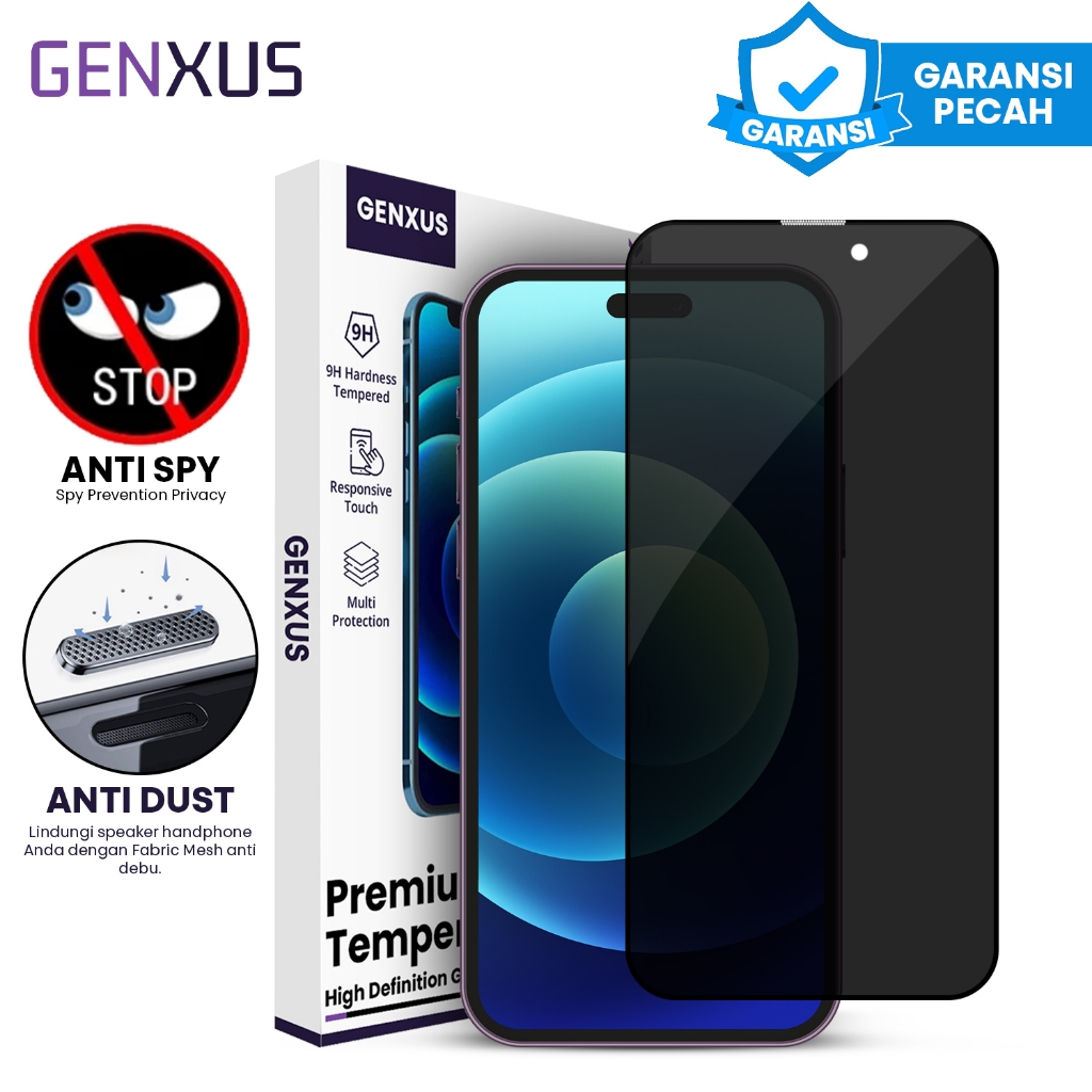 Jual Genxus Anti Gores Anti Spy Full Screen for iPhone 11 ProTempered ...