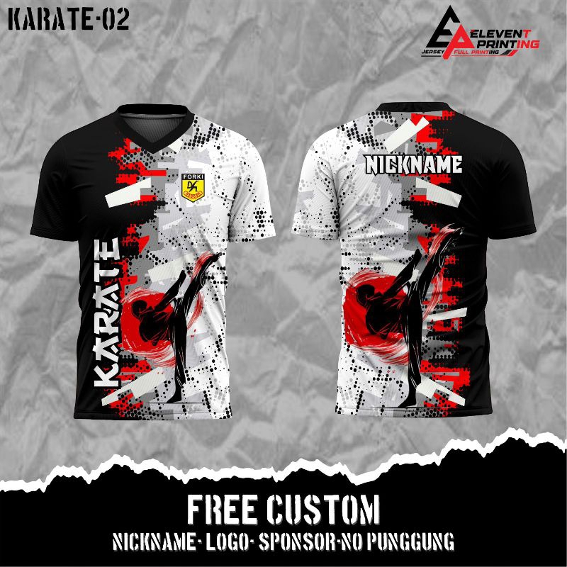Jual Jersey Beladiri / karate New 2024 full printing bisa custome nama dan Dojo | Shopee Indonesia