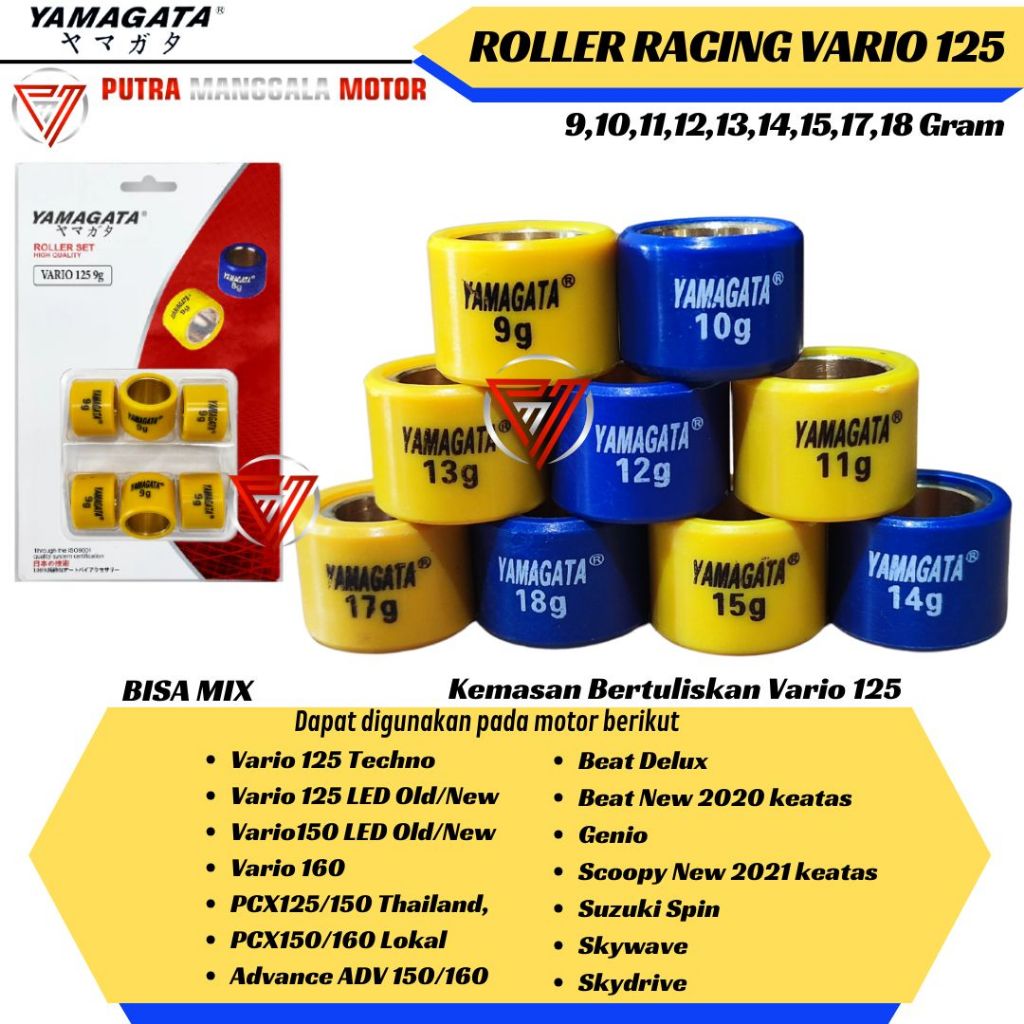 Jual Roller roler Racing Yamagata Vario 125 150 160 PCX 150 160 Beat 2020 DELUX Genio Scoopy new ...