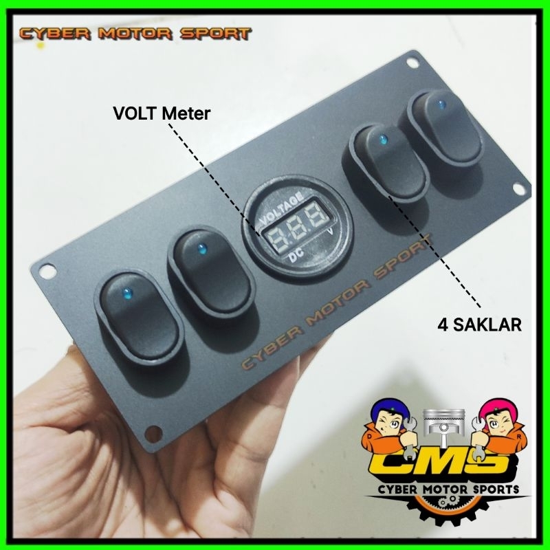 Jual universal 12v 24v Saklar mobil dashboard instrument 4 sakelar volt ...