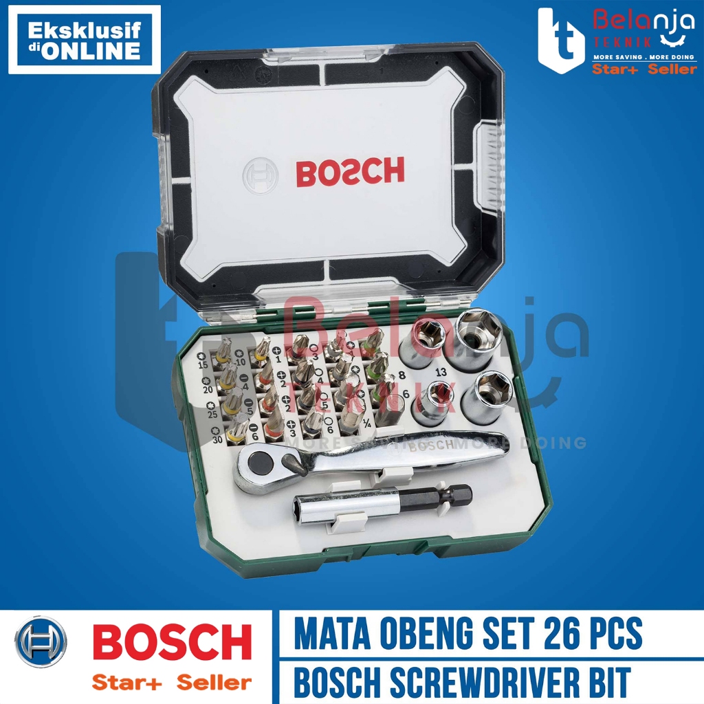 Jual Mata Obeng dan Kunci Shock Set Bosch 26 PCS Screwdriver Bit Set ...