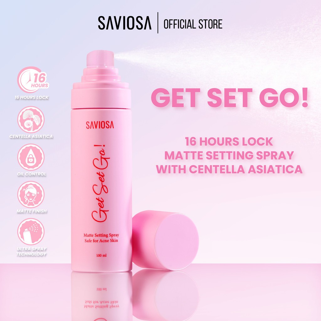 Jual SAVIOSA Get Set Go Matte Setting Spray With Oil Control Tahan 16 ...