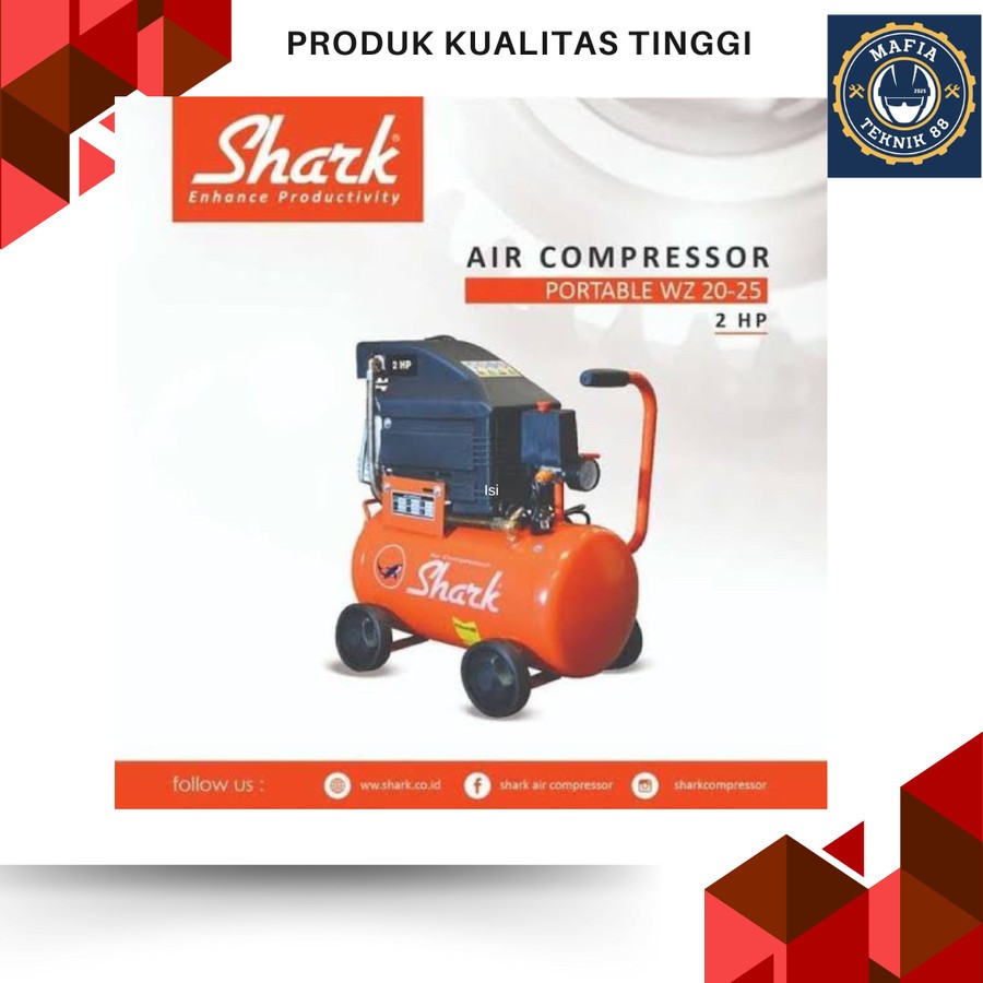 Jual Kompresor Listrik portabel 2 HP SHARK MZ-2025 25Liter | Shopee ...