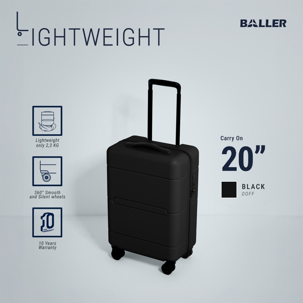 Jual BALLER Koper Lightweight Zipper Polycarbonate Carry On 20 inch ...