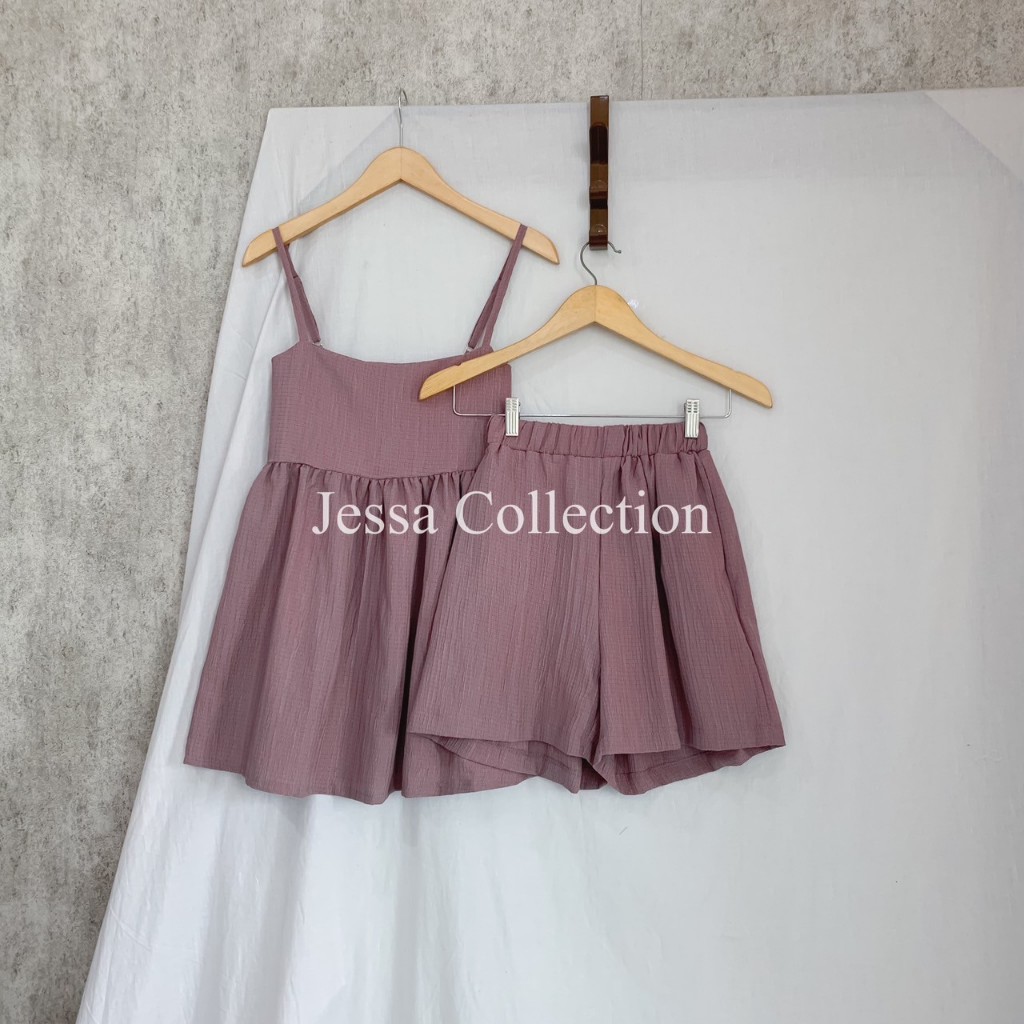 Jual Yora Sleeveless Set TH 1042 LADY CRUSH Setelan Wanita Motif Polos ...