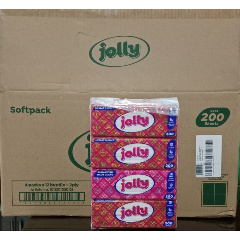 Jual JOLLY TISSUE 200 SHEETS 1 DUS - 48 PACK | Shopee Indonesia