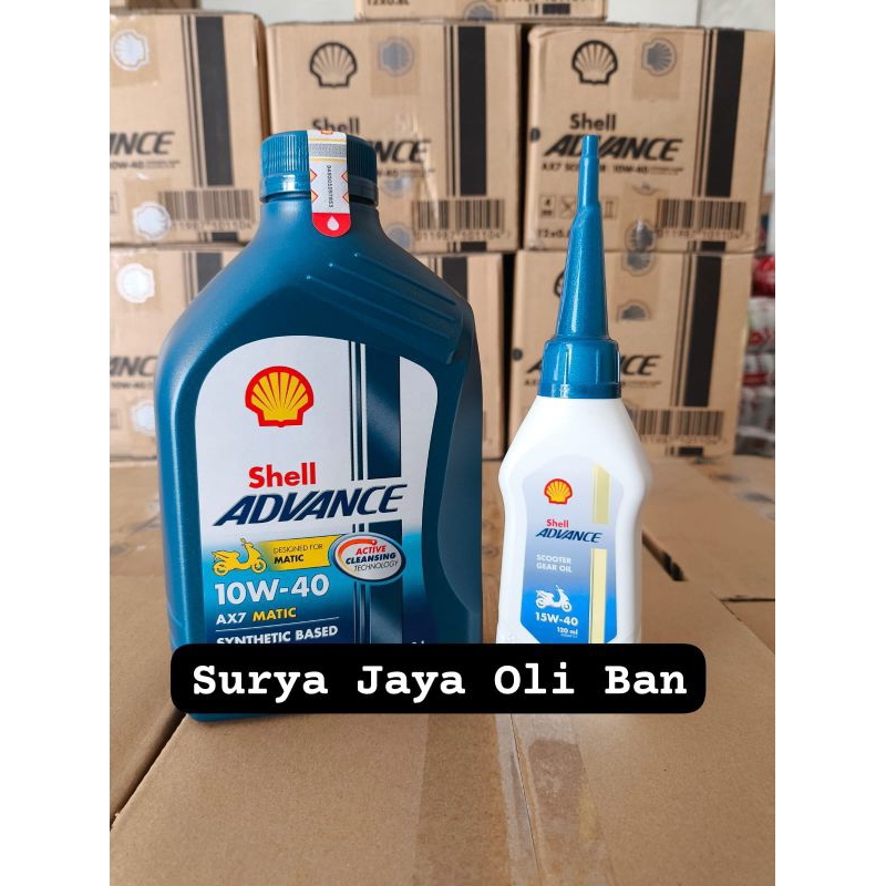 Jual PAKET OLI MOTOR SHELL AX7 MATIC 0.8 L 10W-40 DAN OLI GARDAN SHELL ...