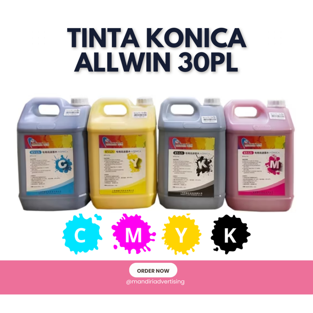 Jual Tinta Mesin - Tinta ALLWIN Konica Solvent Premium KM512i 30PL CMYK ...