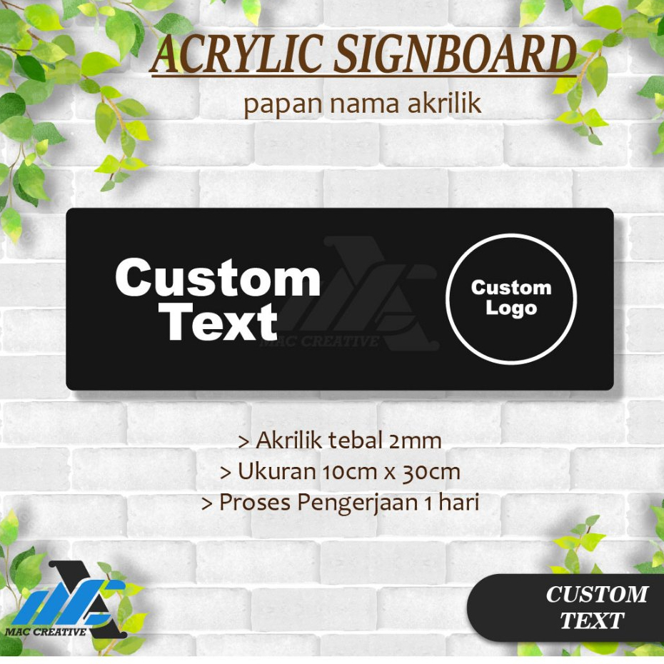 Jual Sign Board Custom Akrilik Hitam - Signage Akrilik Custom Nama ...