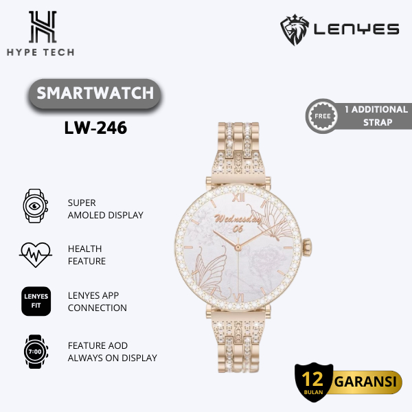 Jual LENYES LW-246 1.19” AMOLED SMART WATCH SPORT HEALTH MONITORING WIRELESS MAGNETIC SMART ...