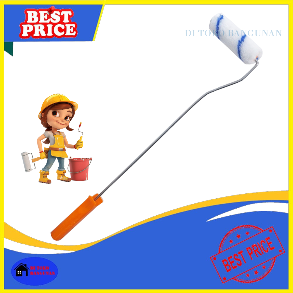 Jual Kuas Roll Cat 4 Inch Kapal Tangkai Kecil 60 Cm Panjang | Shopee ...
