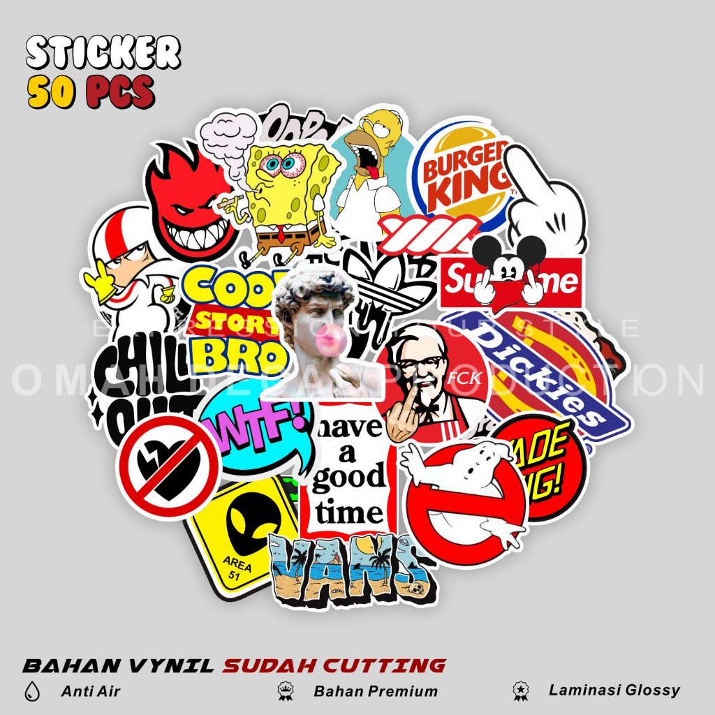 Jual STICKER PACK HYPEBEAST DISTRO BRAND STIKER AESTHETIC STICKER ...