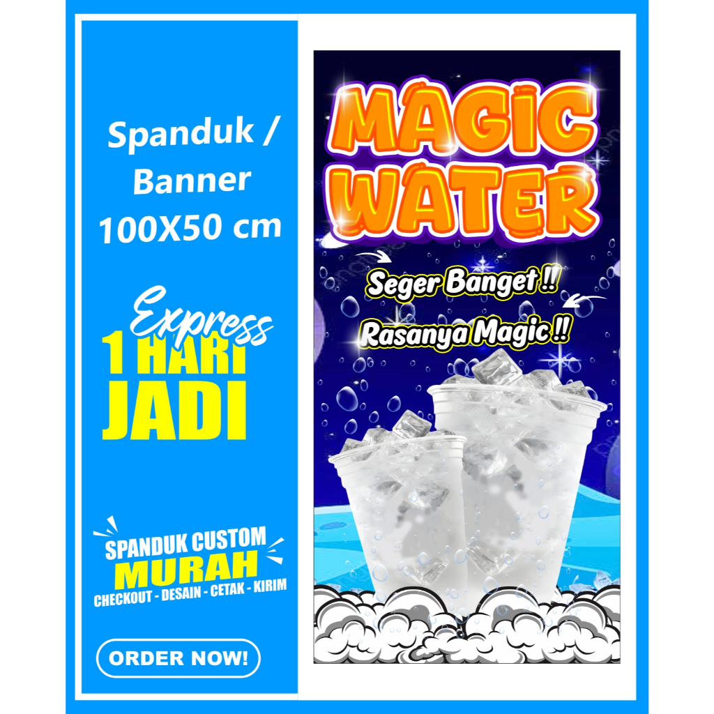 Jual Banner Magic Water, Spanduk Magic Water, ukuran 50x100 cm, COD ...