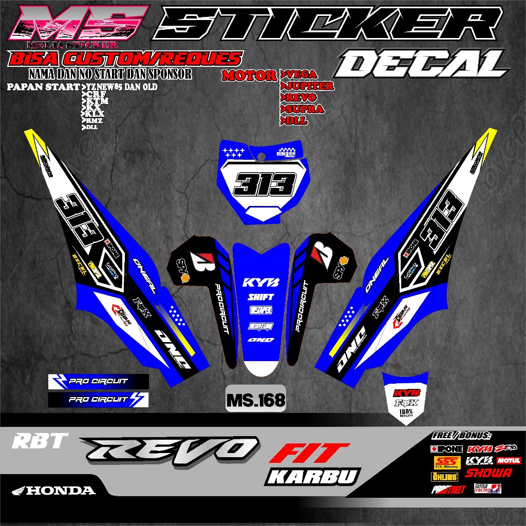 Jual Sticker DECAL RBT MOTOR REVO FIT KARBU FULL BODY MOTOR SUPERMOTO ...