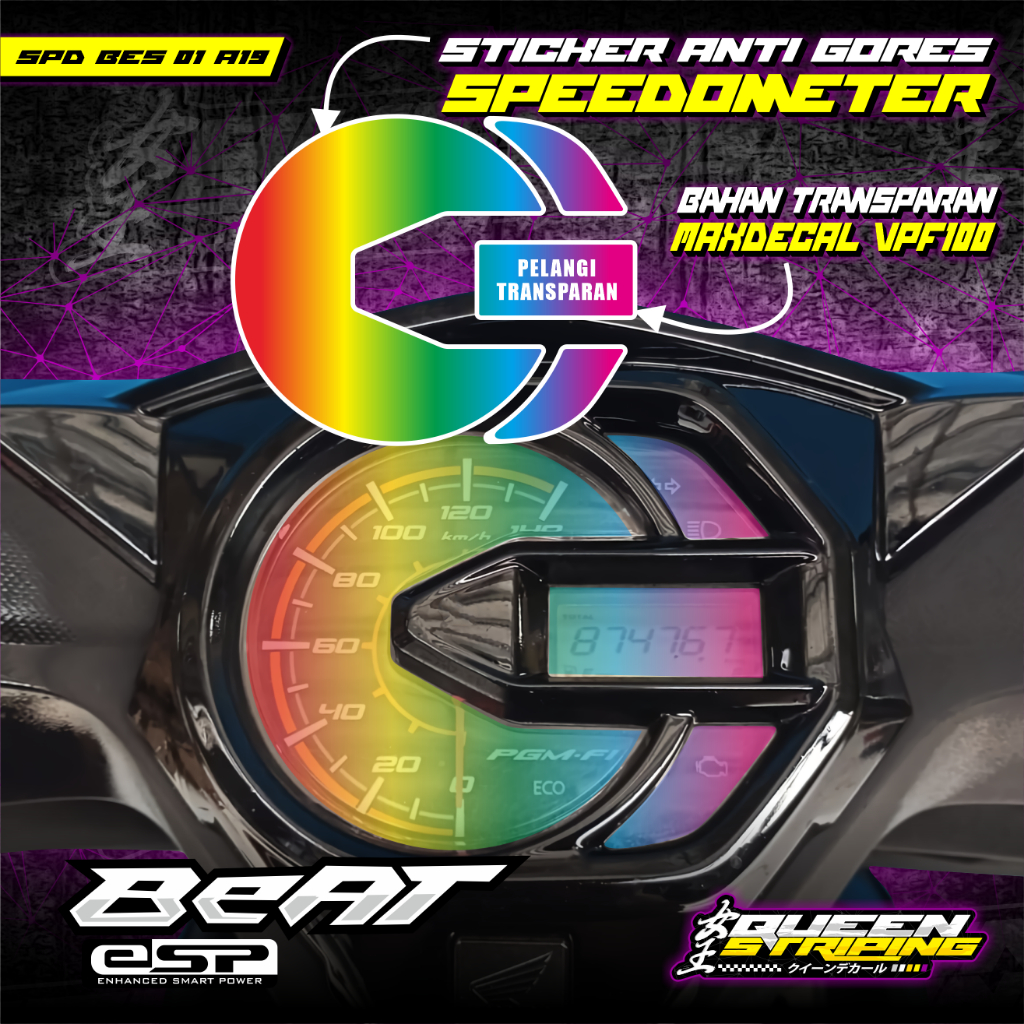 Jual STIKER MOTOR SPEEDOMETER BEAT ESP TRANSPARAN UV//STIKER ...