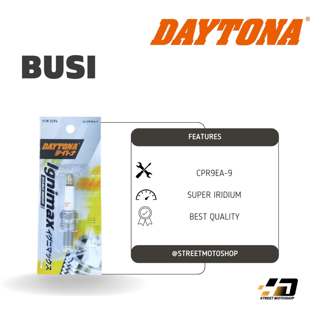 Jual Busi Daytona Ignimax Double Iridium CPR9EA-9 New Mega Pro Beat Scoopy Spacy Verza CB CBR ...